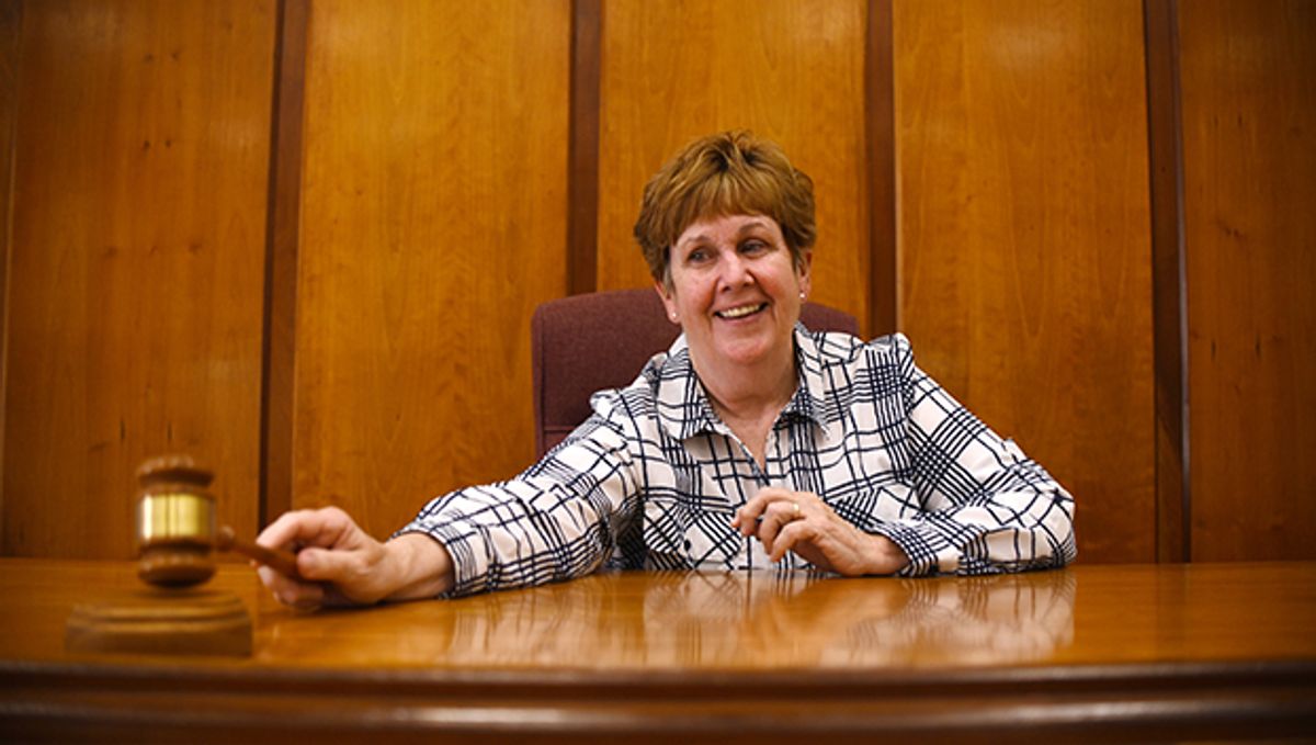 Maher sworn in after winning justice court judge election by...