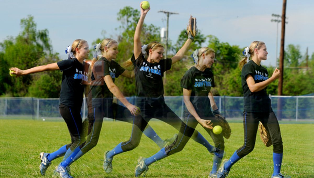 Underhand motion in softball is better for arms
