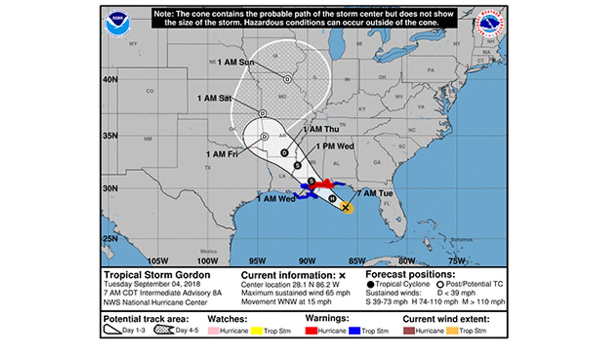 Gordon strengthens, expected to hit Gulf Coast as hurricane