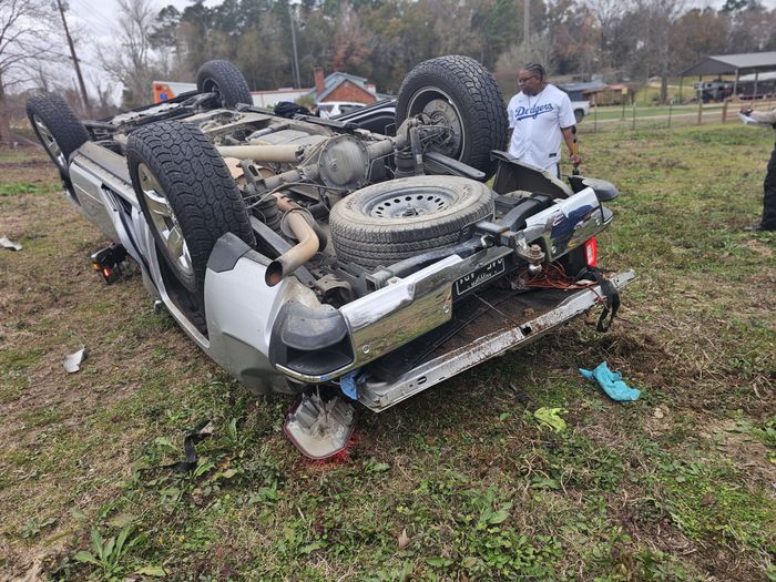Driver loses control, rolls truck on Christmas Day