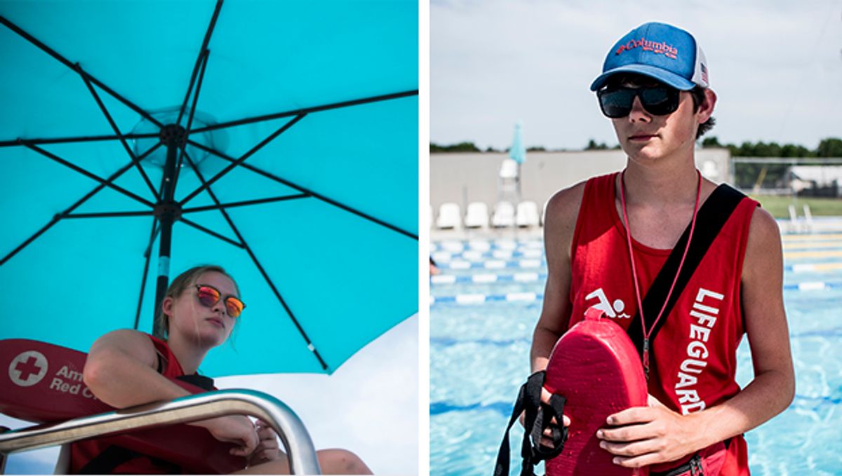 Two lifeguards rescue two swimmers at community pool