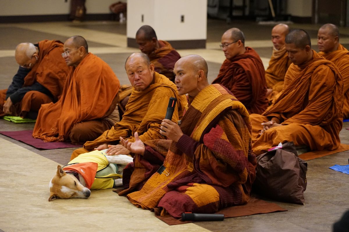 Monks on 2,300-mile journey for peace visit in Natchez
