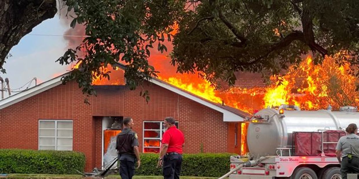 Firefighters battling devastating fire at Ferriday Methodist...