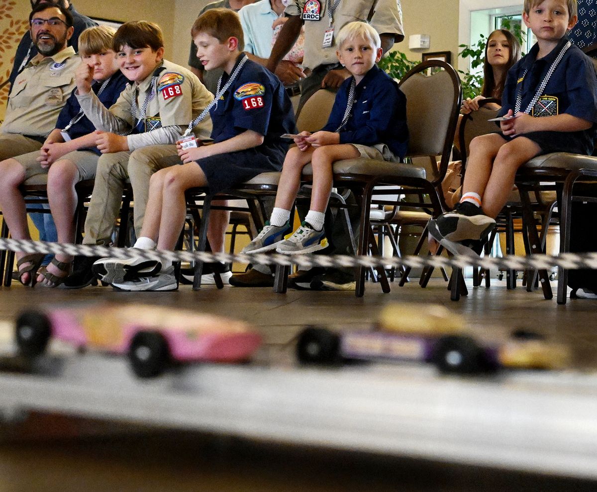 Local cub scouts host inaugural pinewood derby with antique...