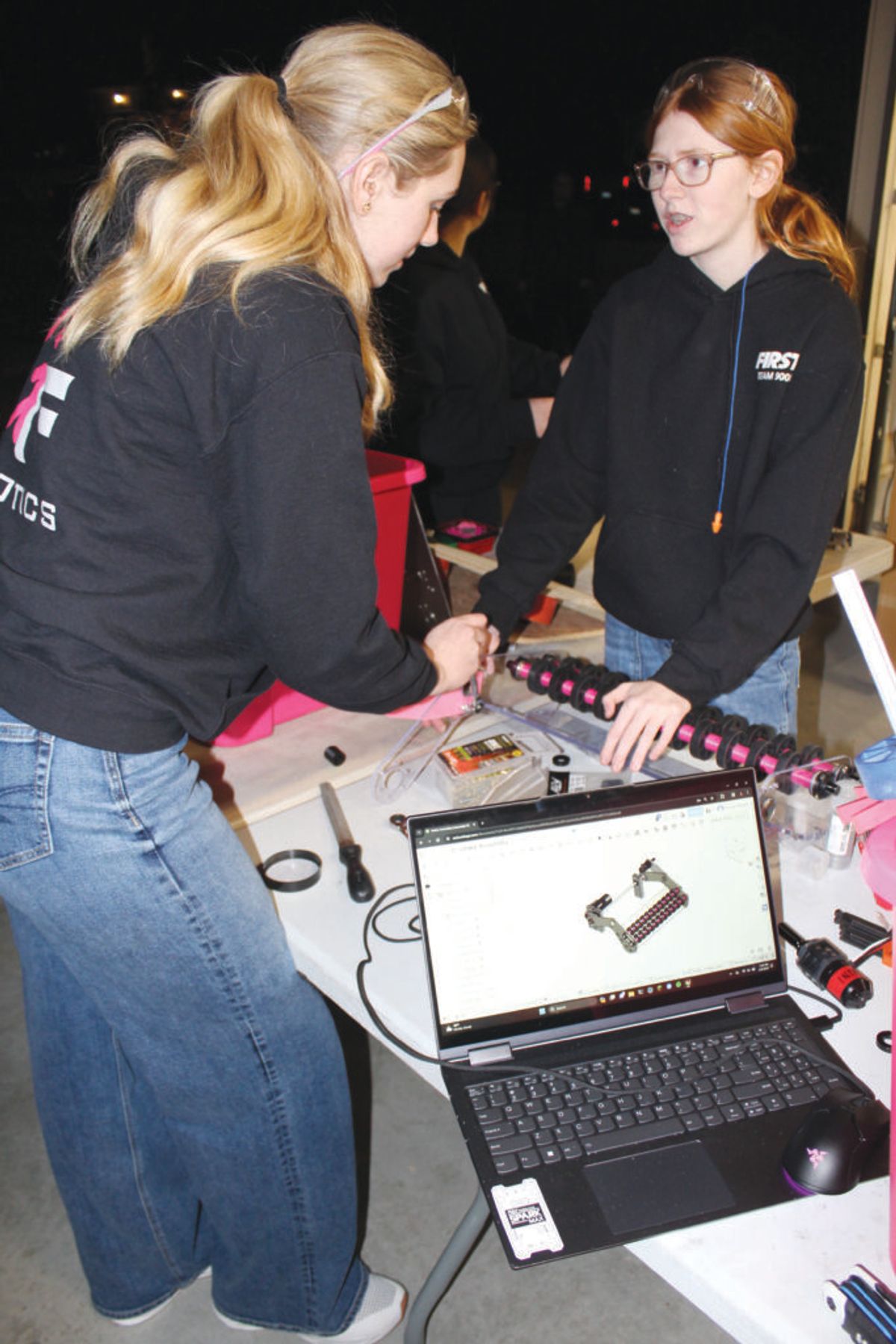 An all-girls team builds robots while supporting each other