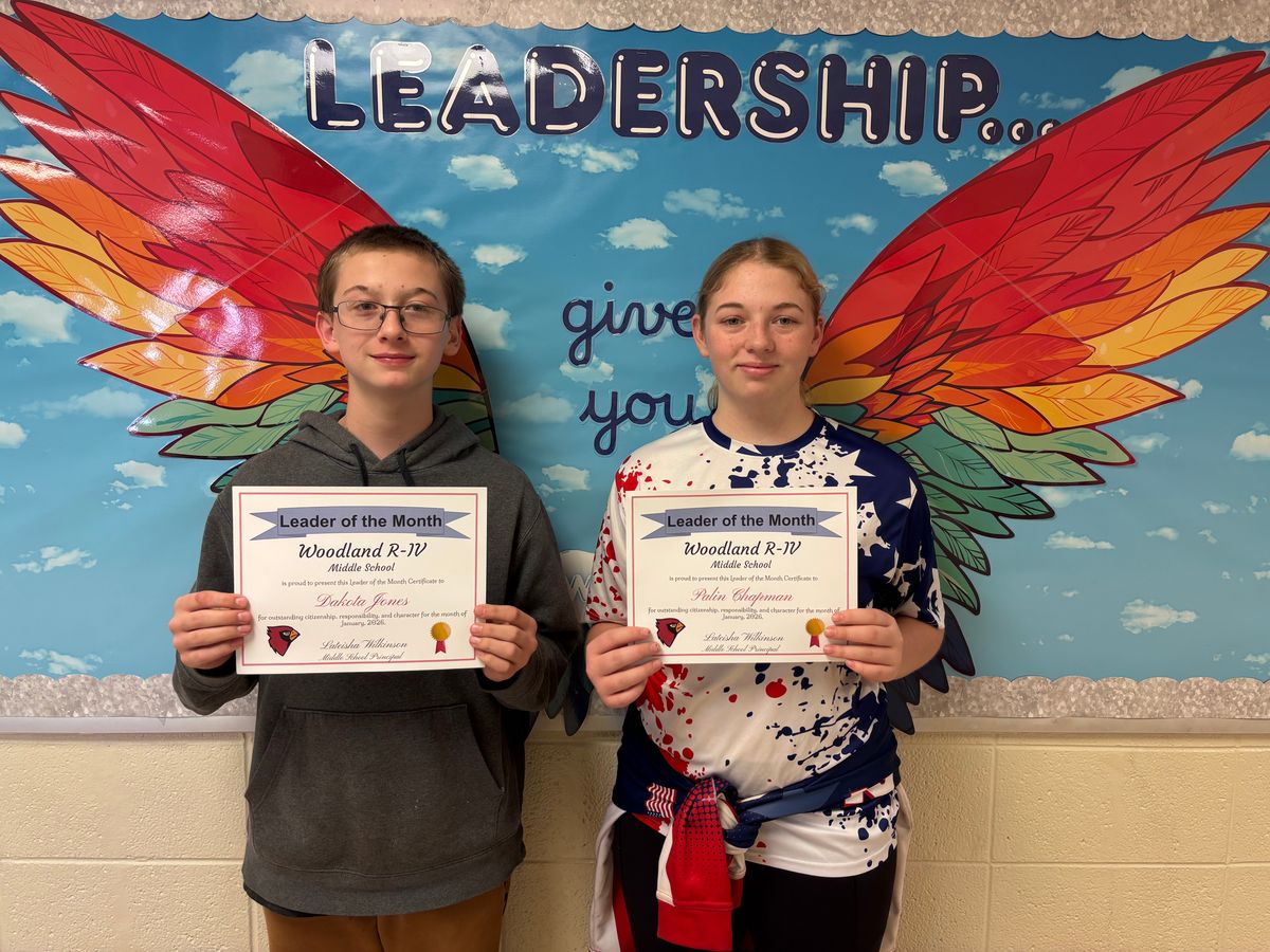 Woodland Middle School — January 2026 Leaders of the Month