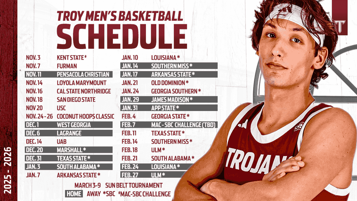 Troy Athletics releases full 2025-2026 men's basketball sche...