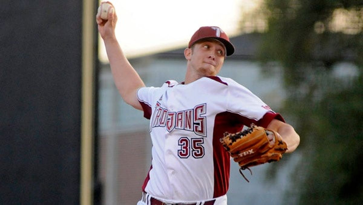 Teal starts on mound in Trojan win
