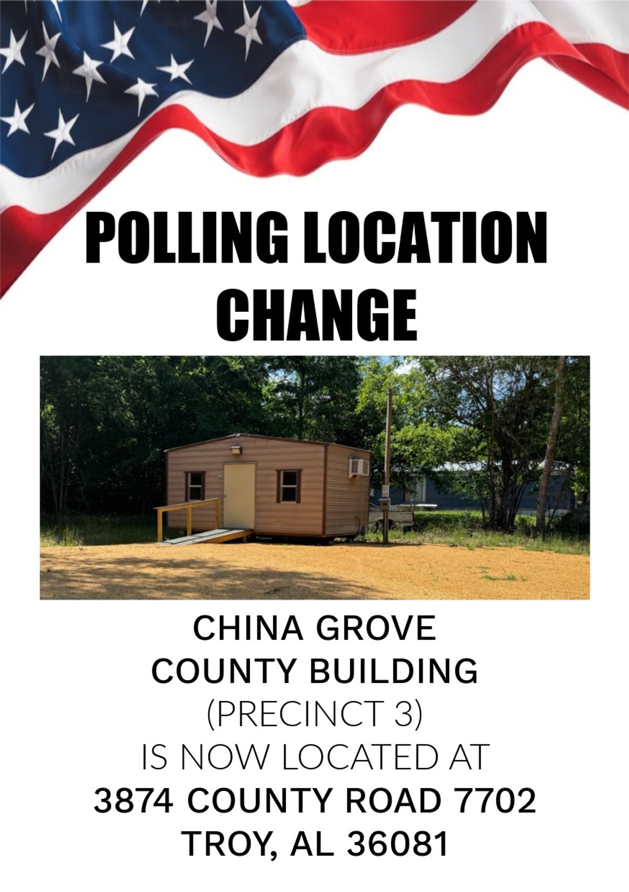 China Grove Polling Location Change