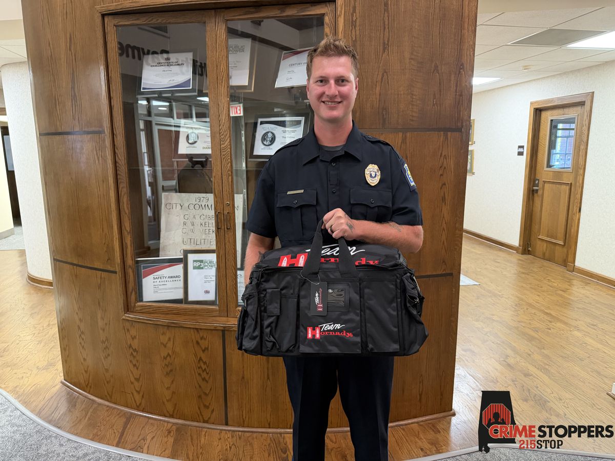 Officer Cody Gulledge is CrimeStoppers’ Troy Police Departme...