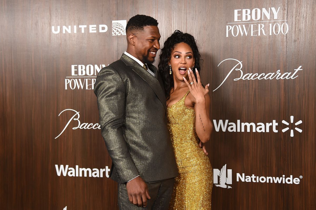 Actors Jonathan Majors and Meagan Good are engaged. She backed him thr...