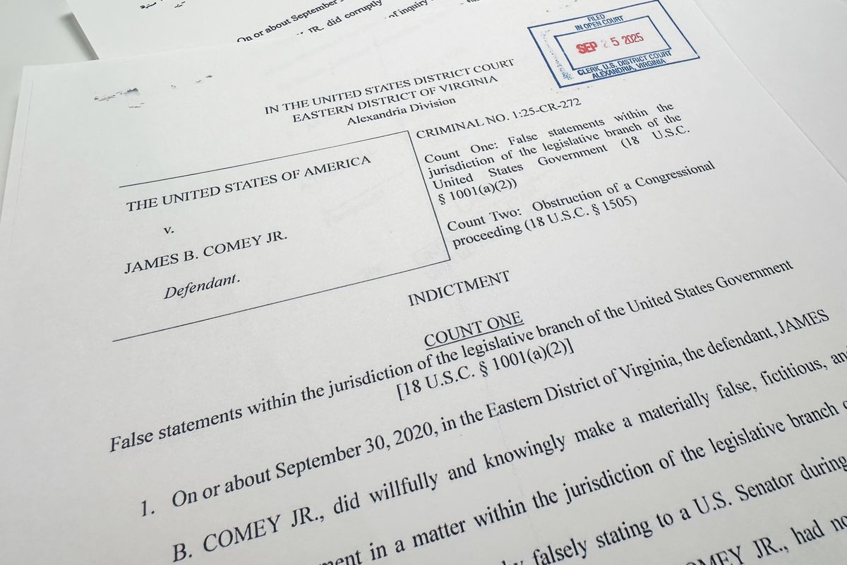The sparse indictment of Comey by Trump's Justice Department...
