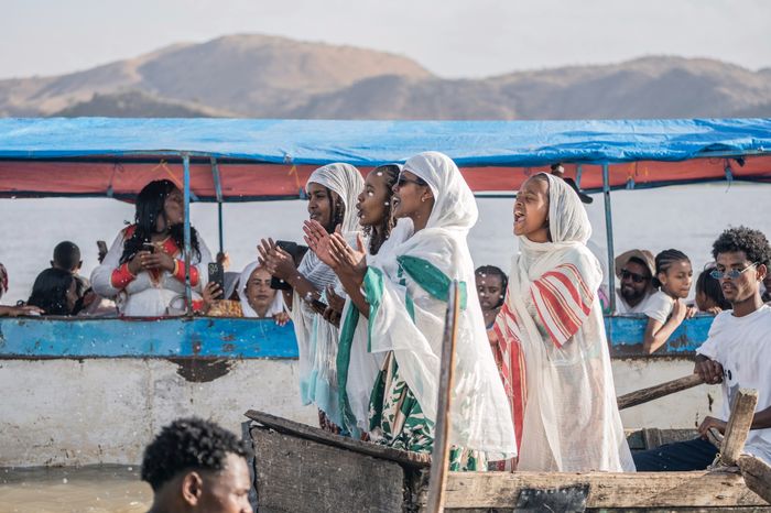 Photos show Ethiopian Orthodox Christians celebrating Timket, the bapt...