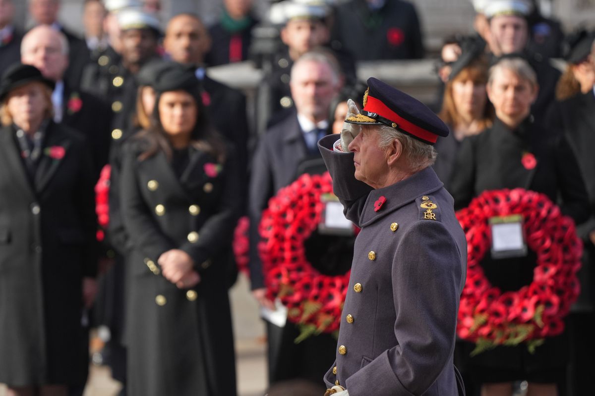 King Charles III leads Britain's Remembrance Sunday ceremony...