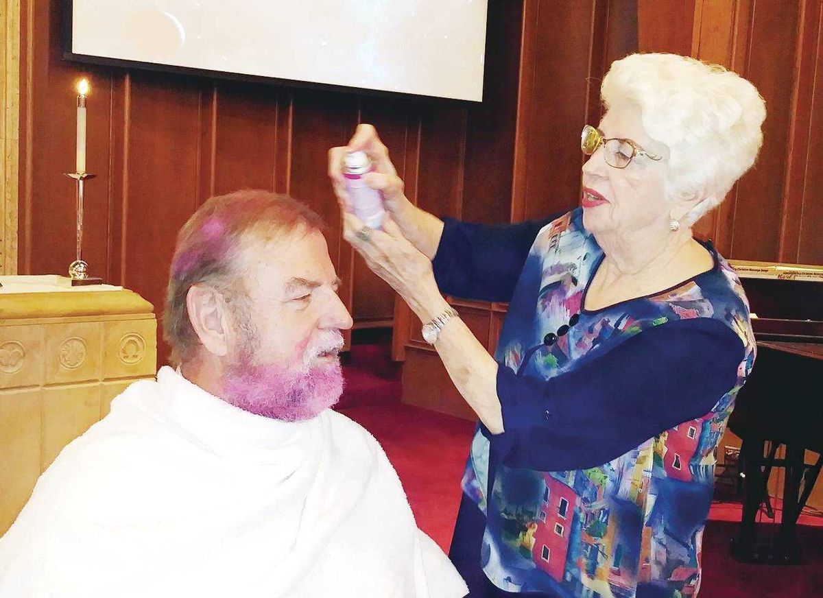Pastor Frank goes pink from the pulpit