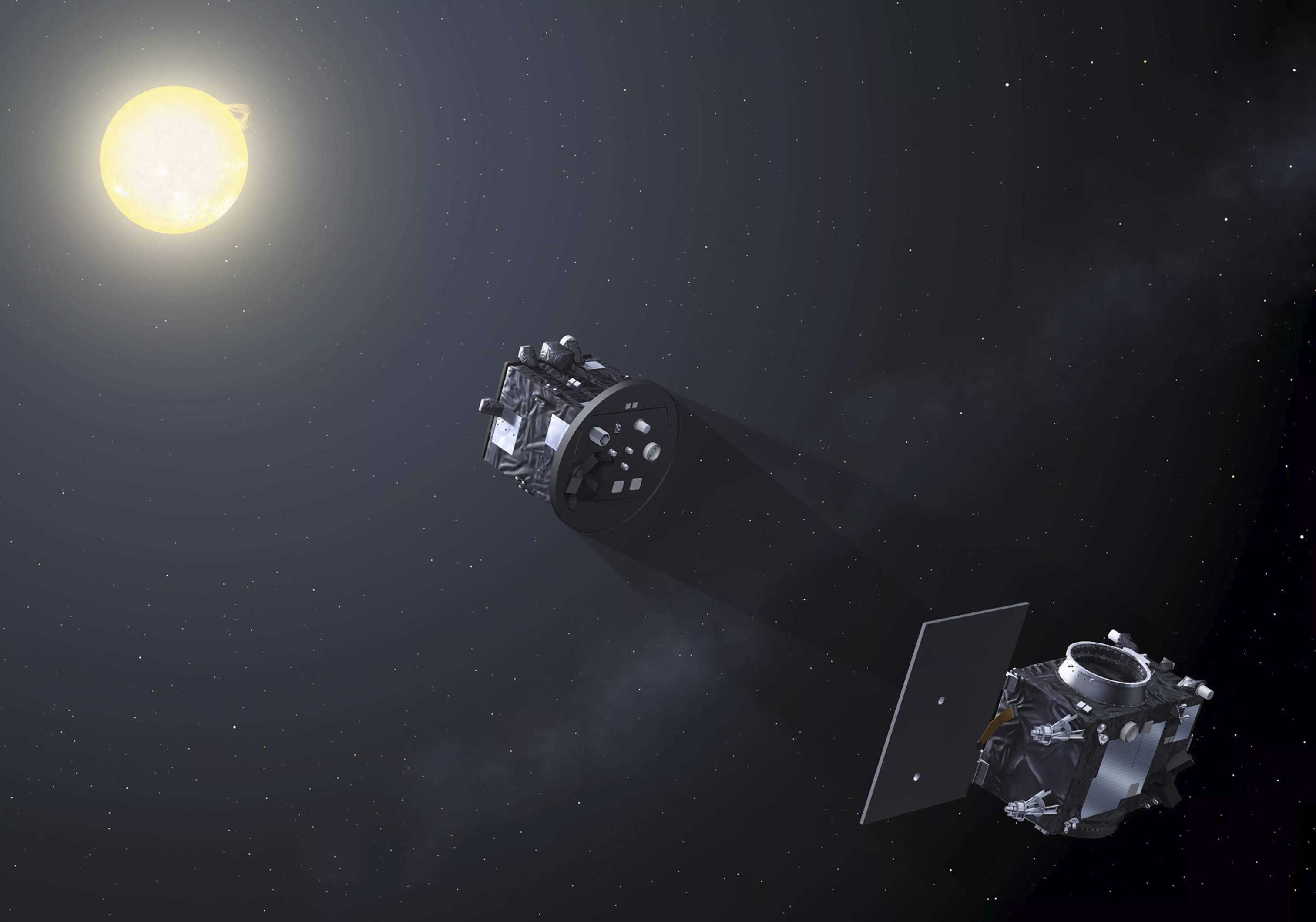 European satellites launched to create artificial solar eclipses in a ...