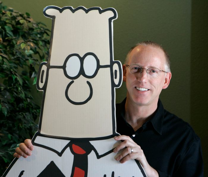 Scott Adams, whose comic strip 'Dilbert' ridiculed white-collar office...