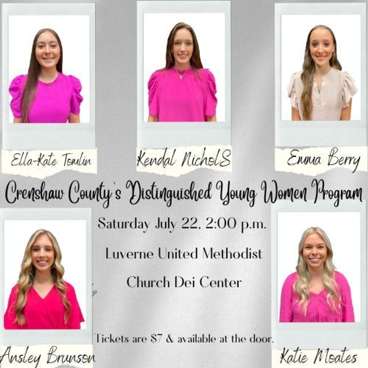 Five contestants to vie for 2024 Distinguished Young Woman
