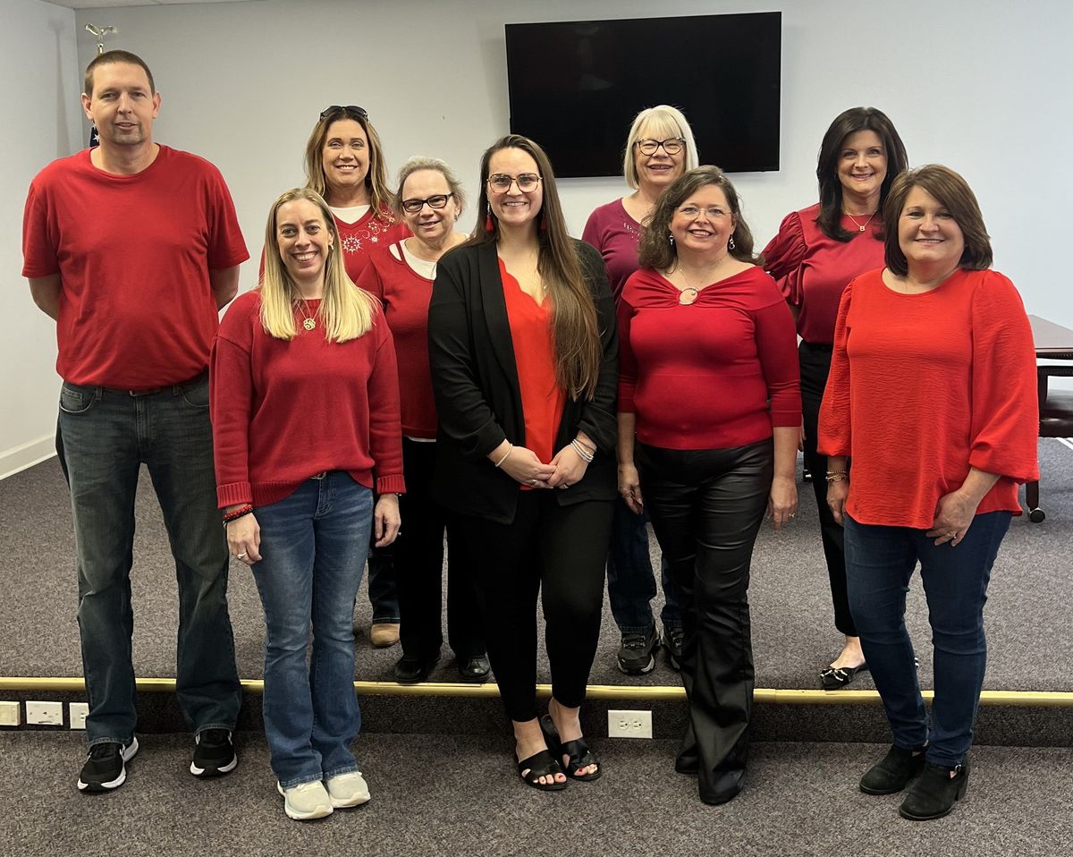 School board staff goes red for American Heart Month