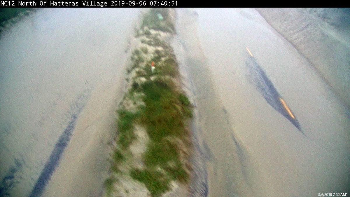 Dorian moving across Outer Banks, water levels dropping in sounds