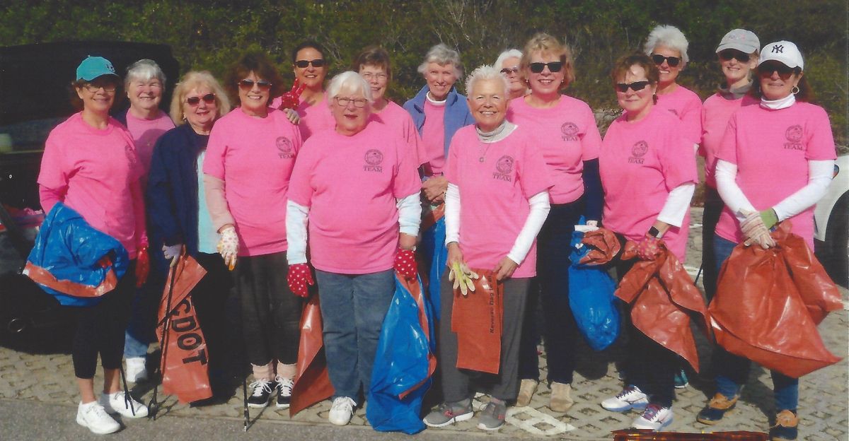Helping to keep the area clean