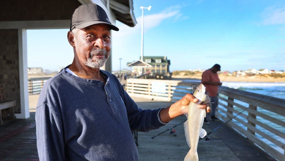 Nice catch: Virginia man catches nice sea mullet in Nags Head