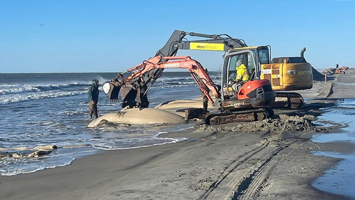 Sandbag replacement project underway