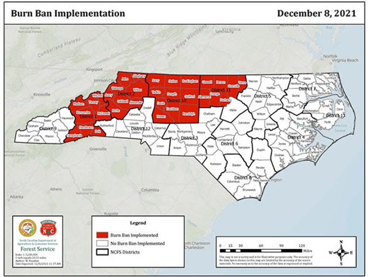 NC Forest Service lifts burn ban for 67 counties