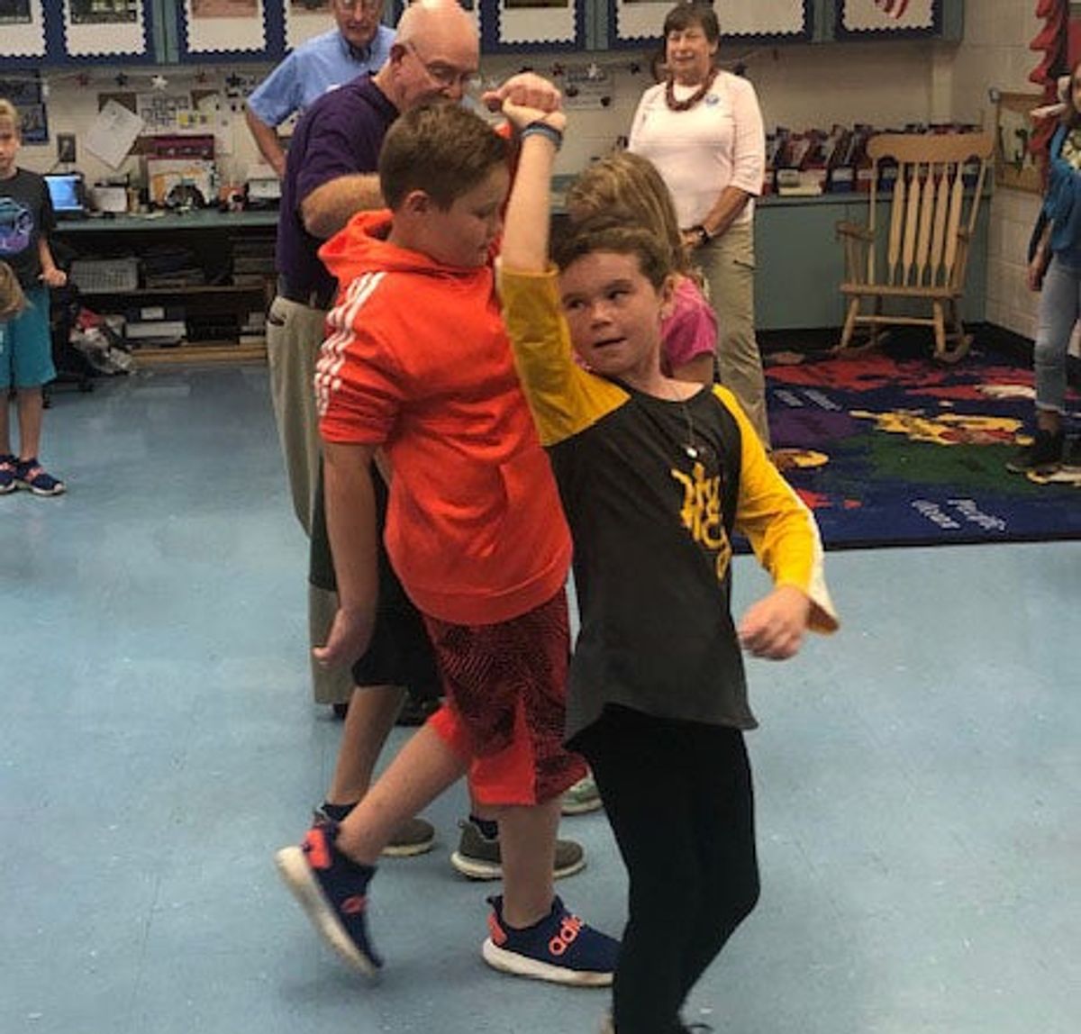 First Flight Elementary School students get dance lesson