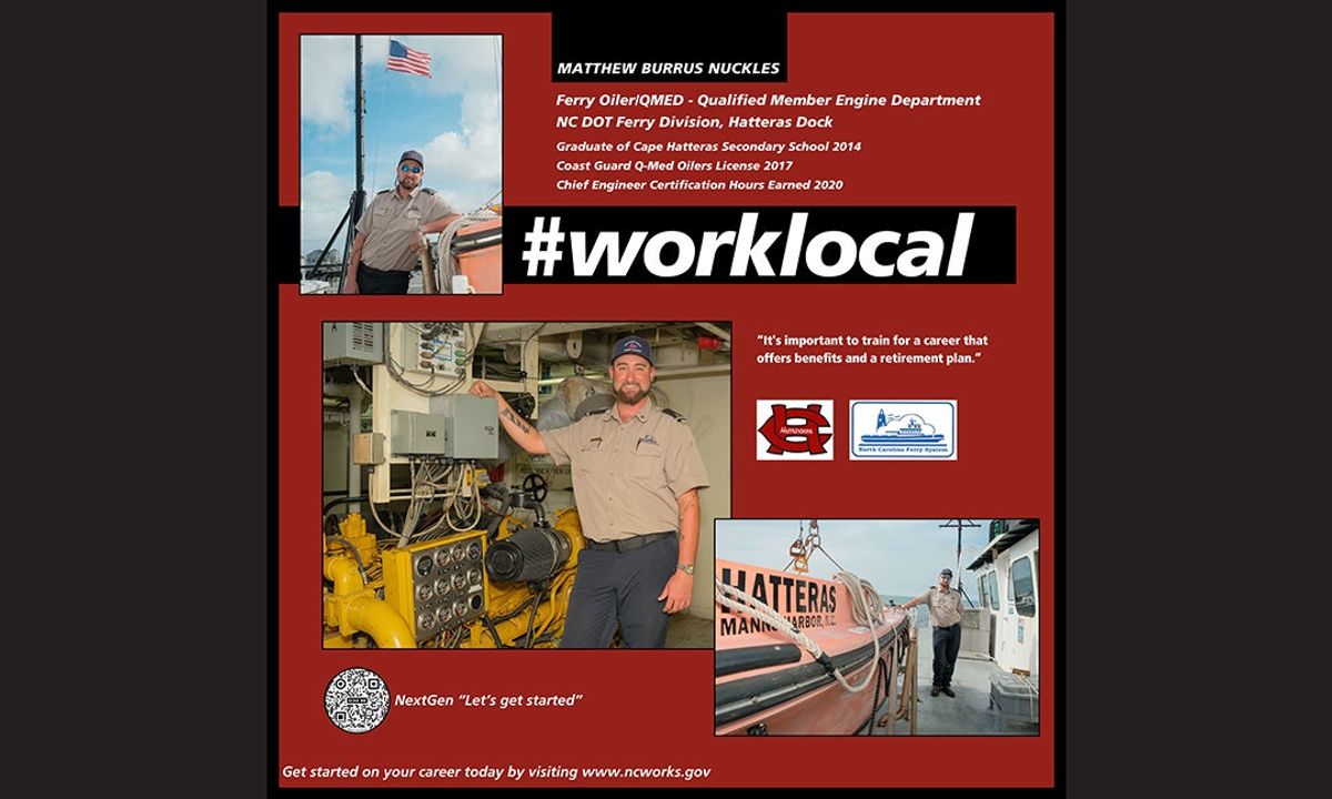 Hatteras ferry worker recognized in "Work Local" initiative