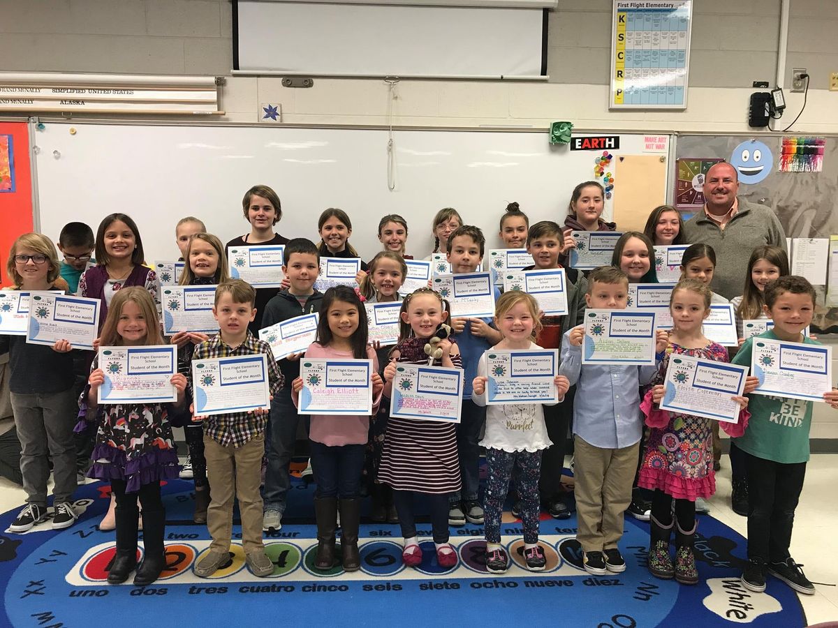 First Flight Elementary names Students of the Month