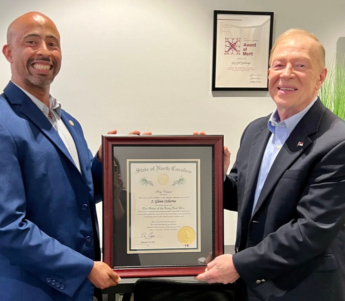 Retired DSS director receives Order of the Long Leaf Pine Aw...