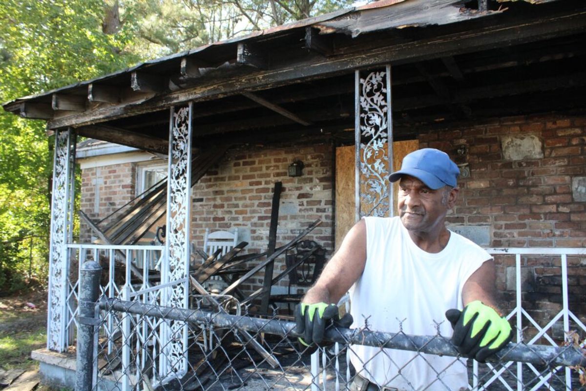 Fire damages front porch
