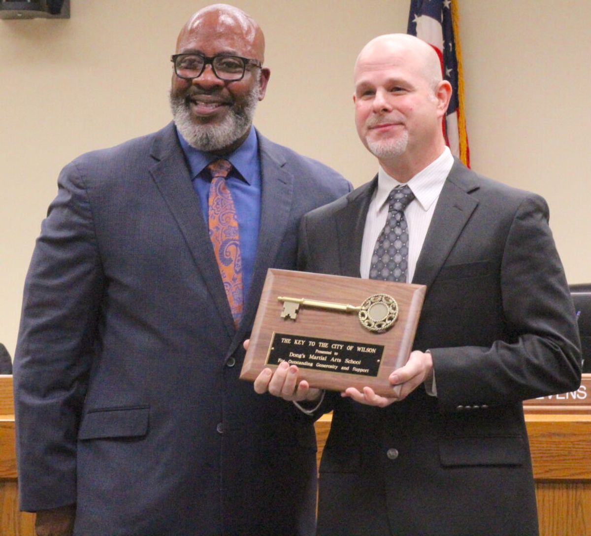 Mayor Stevens awards key to the city