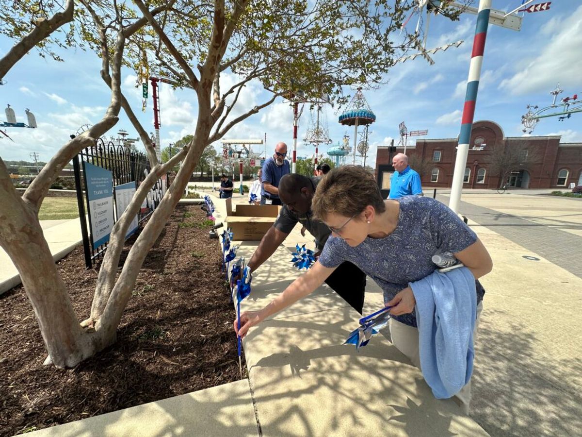 Blue pinwheels raise awareness for child abuse prevention