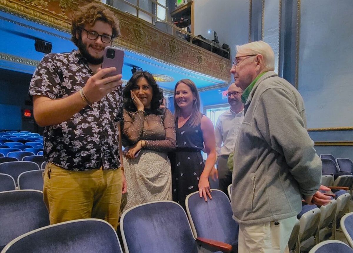 Playwright phones home to talk to Playhouse cast