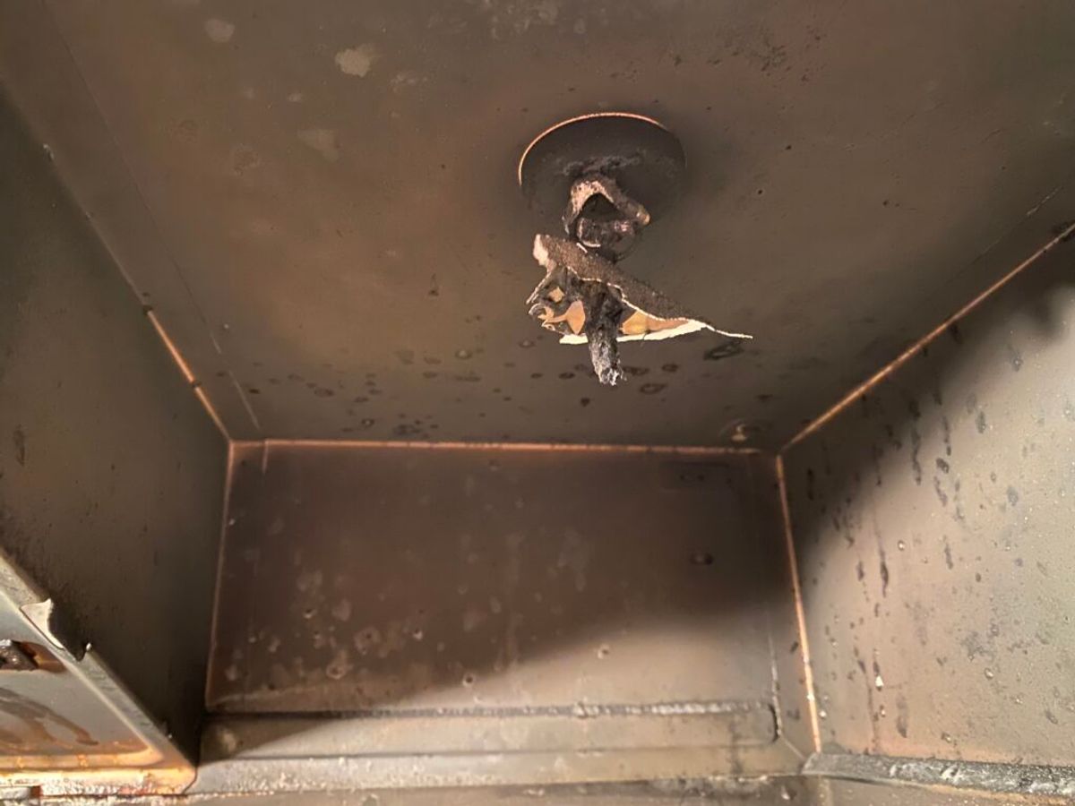 Hood extinguisher doused kitchen fire