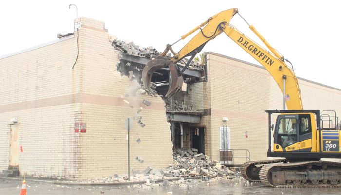 Demolition crew starts tearing down Wilson Mall