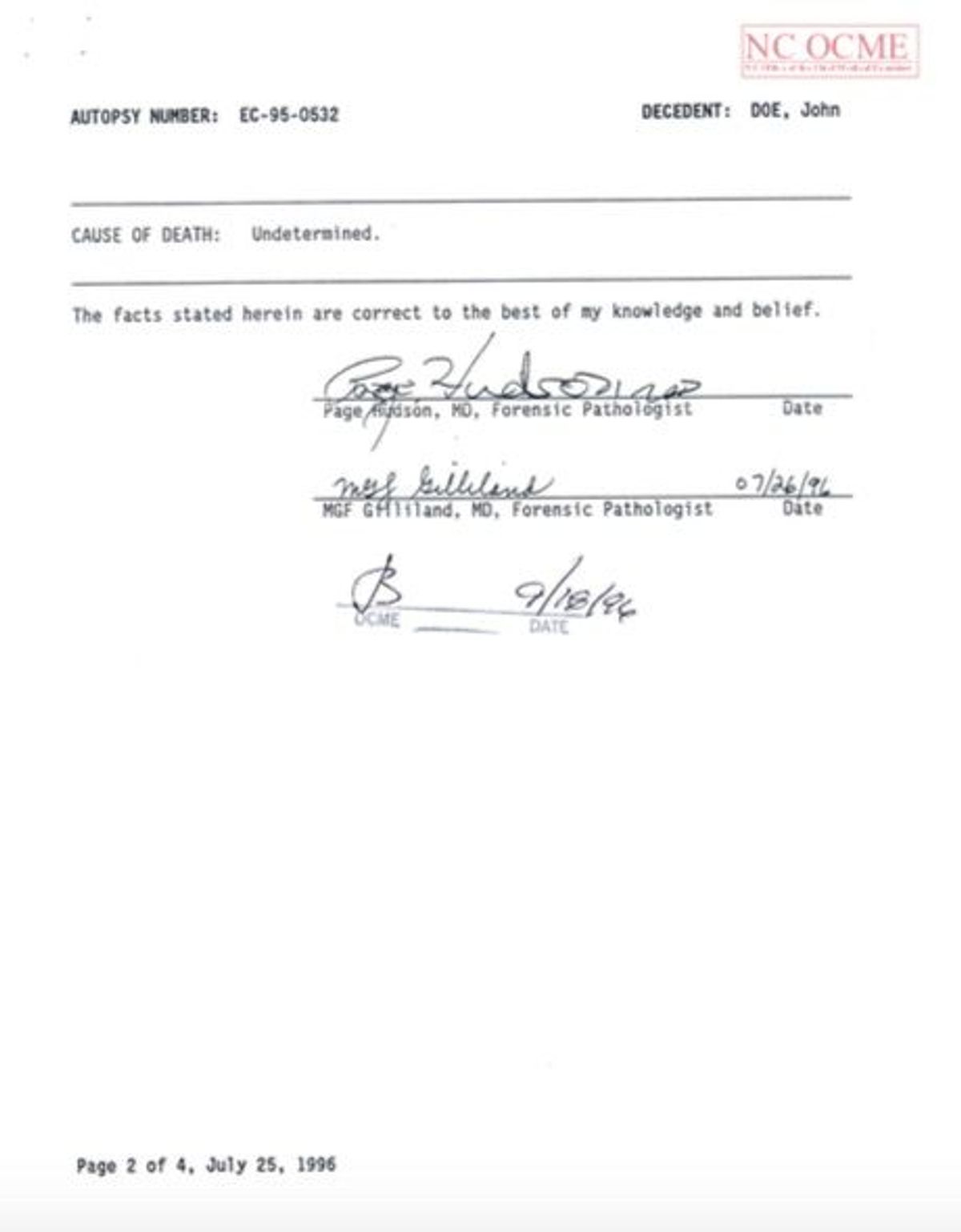 Edward Evans autopsy and death investigation reports
