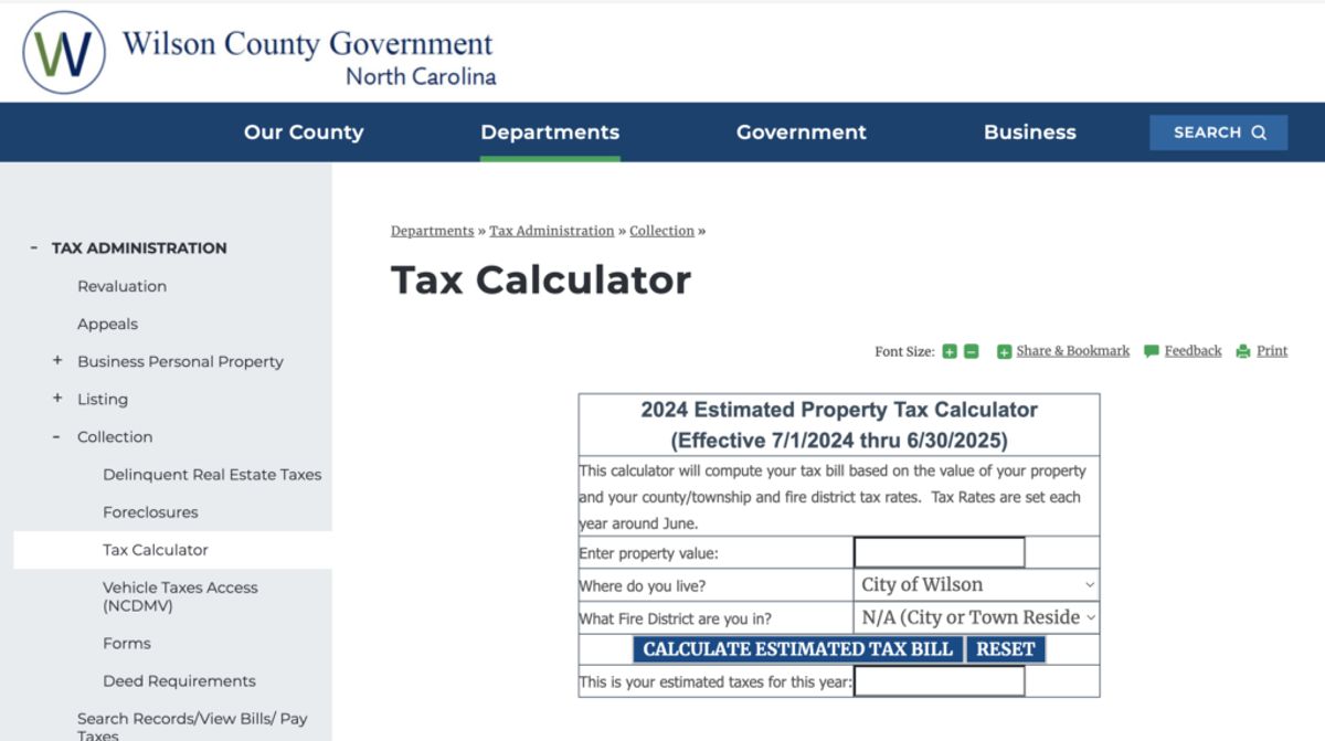 County offers tax calculator tool for property owners