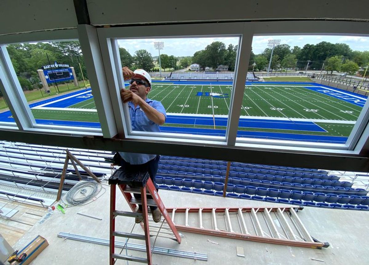 Barton stadium tower almost ready for football