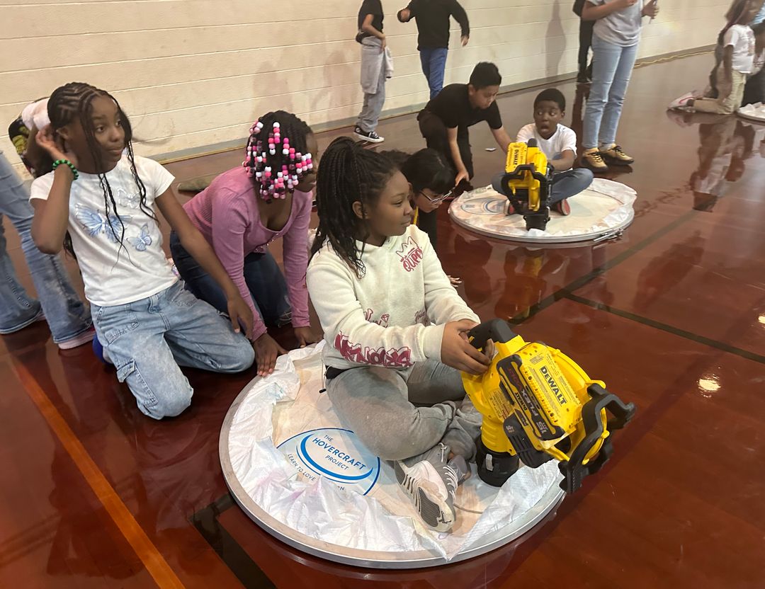 Students test out their STEM skills with hovercrafts