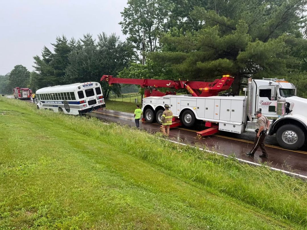 Notre Dame Regional team bus crash delays varsity baseball g...