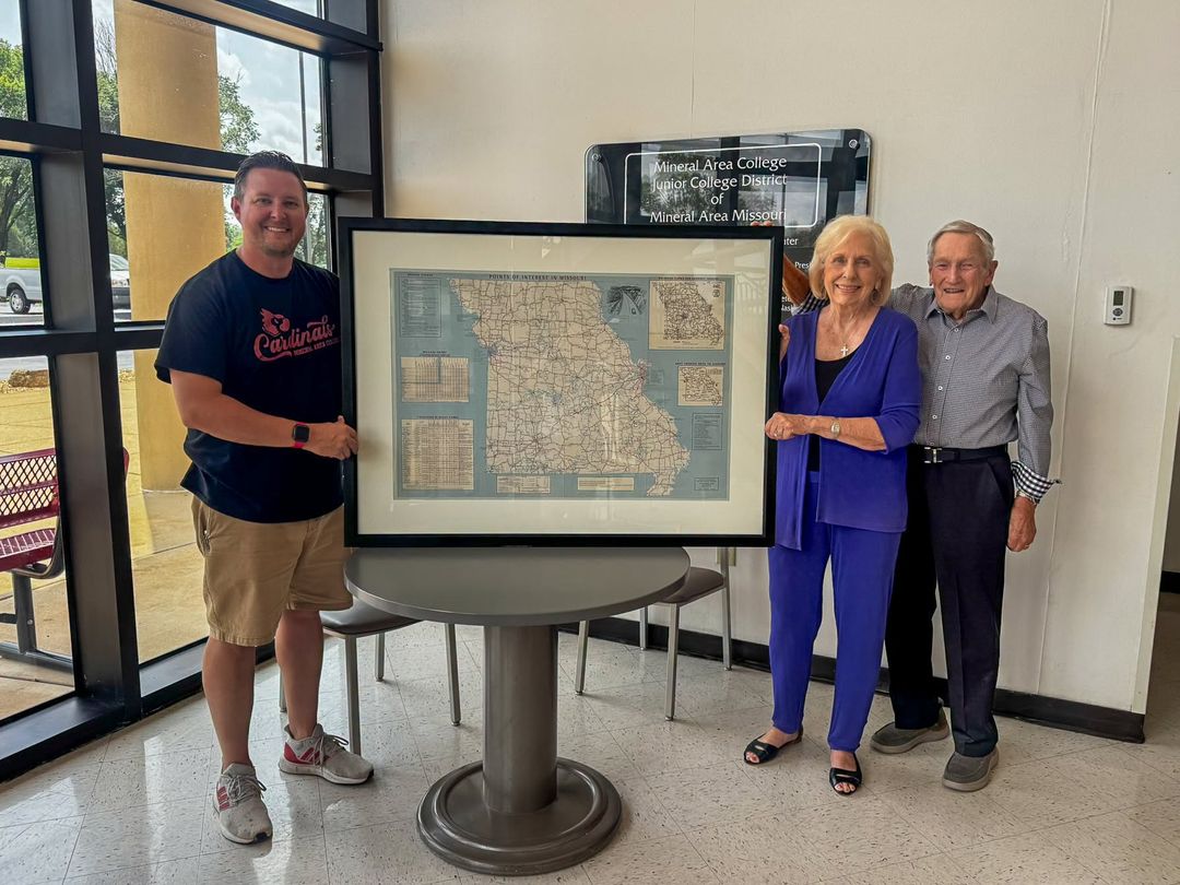 Historical Missouri map donated to Mineral Area College muse...