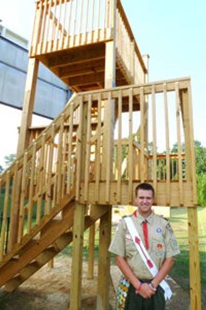 Scout builds new band tower for SCHS