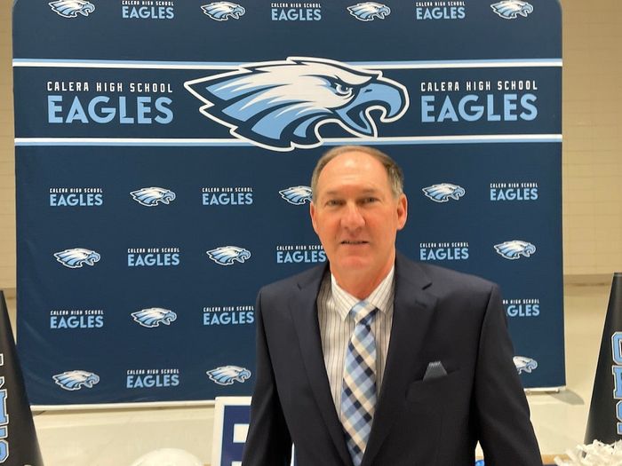 Flying together: Calera introduces new football coach Scott ...