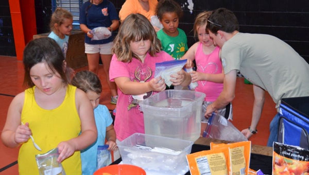 Summer campers learn about calcium through ice cream