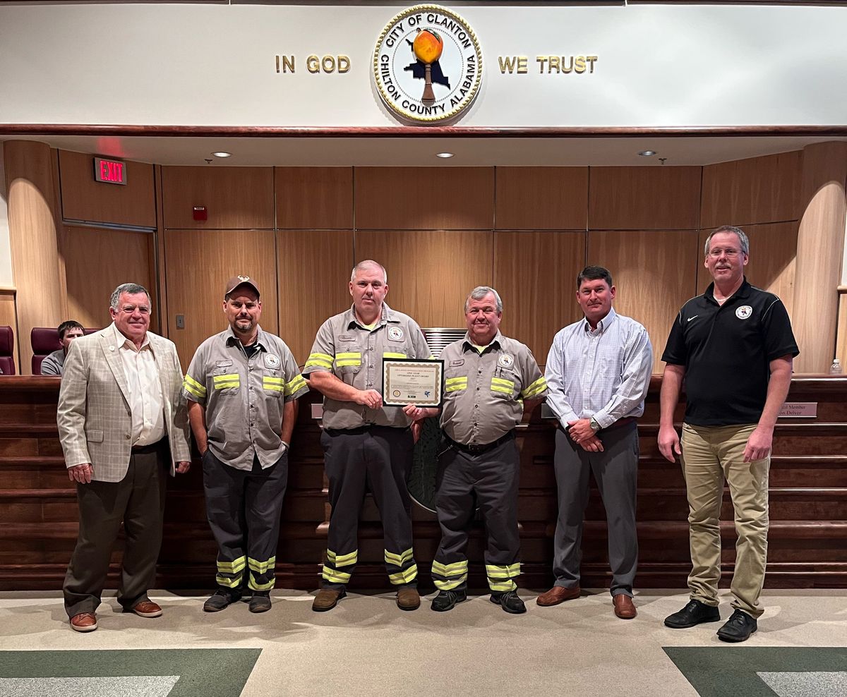 Clanton water treatment plant receives award