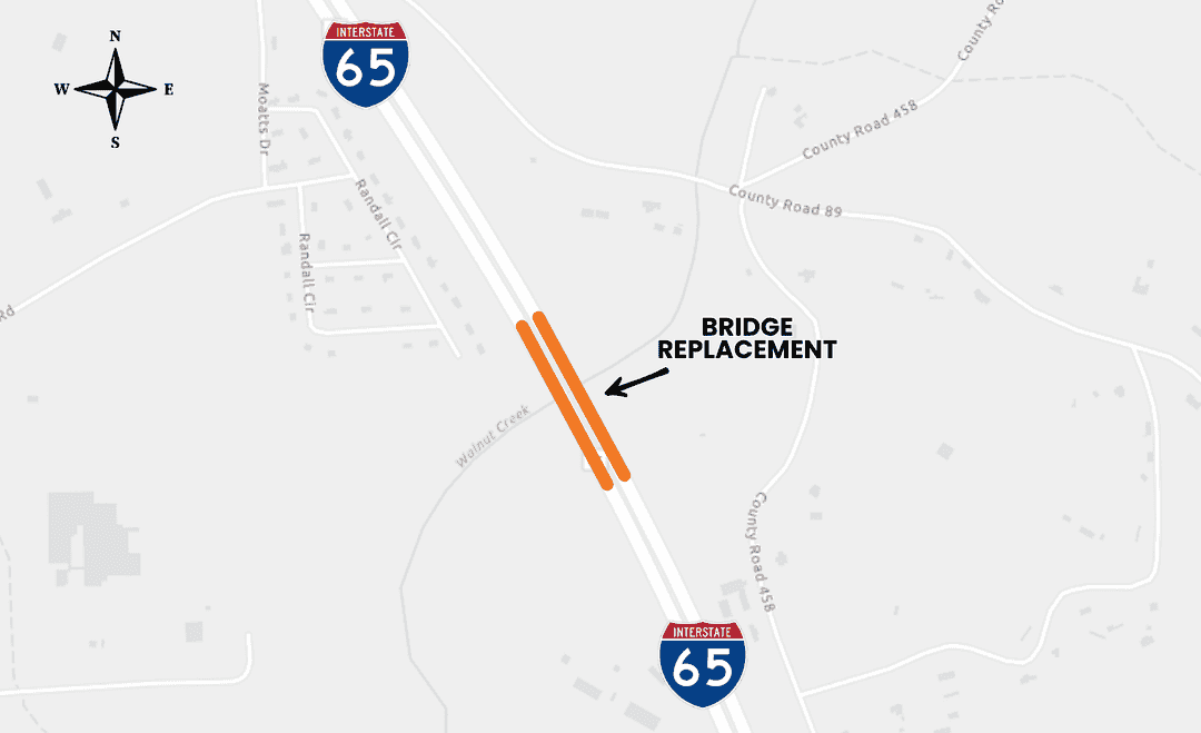 Construction on I-65 bridges over Walnut Creek to begin on M...