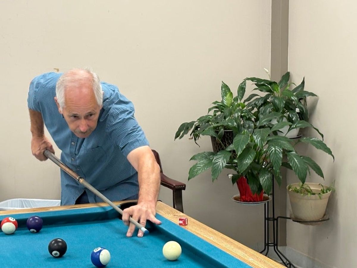 Local Senior Center pool player on a Michael Jordan type of run